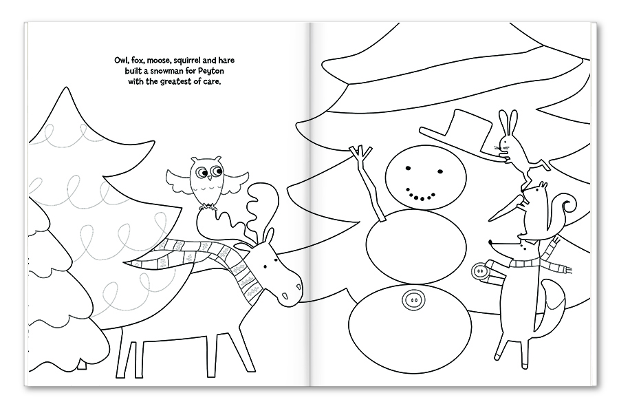 coloring book snowman